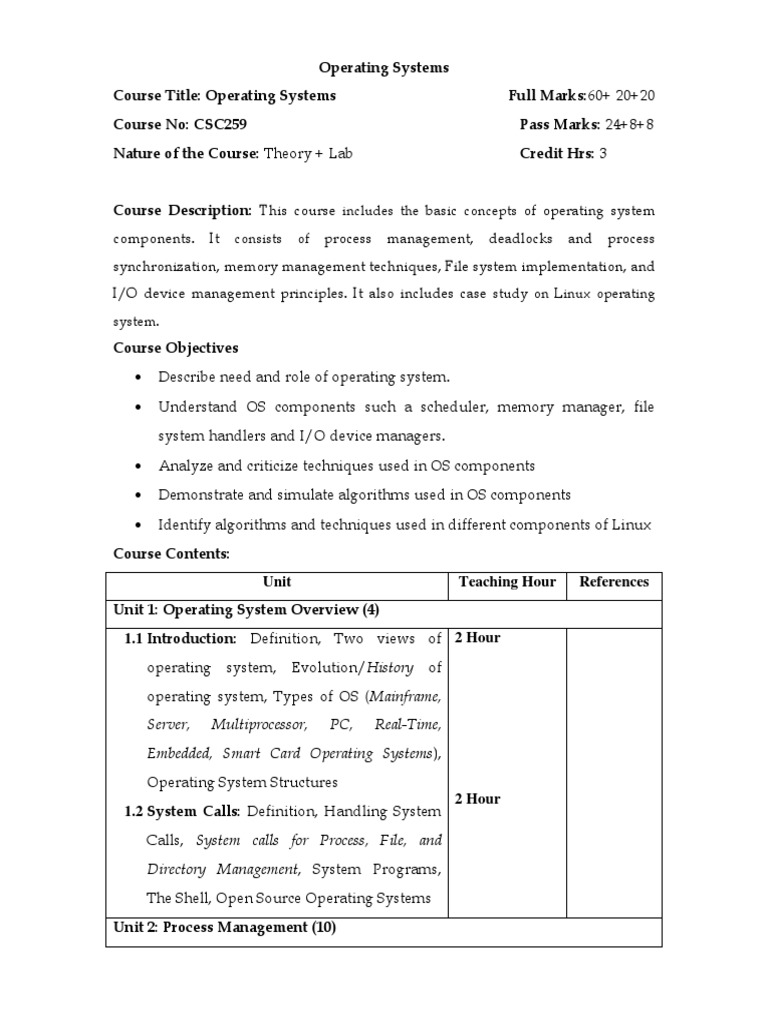 Comprehensive Overview of Operating System Components, Concepts and the ... Comprehensive Overview of Operating System Components, Concepts and the ...
