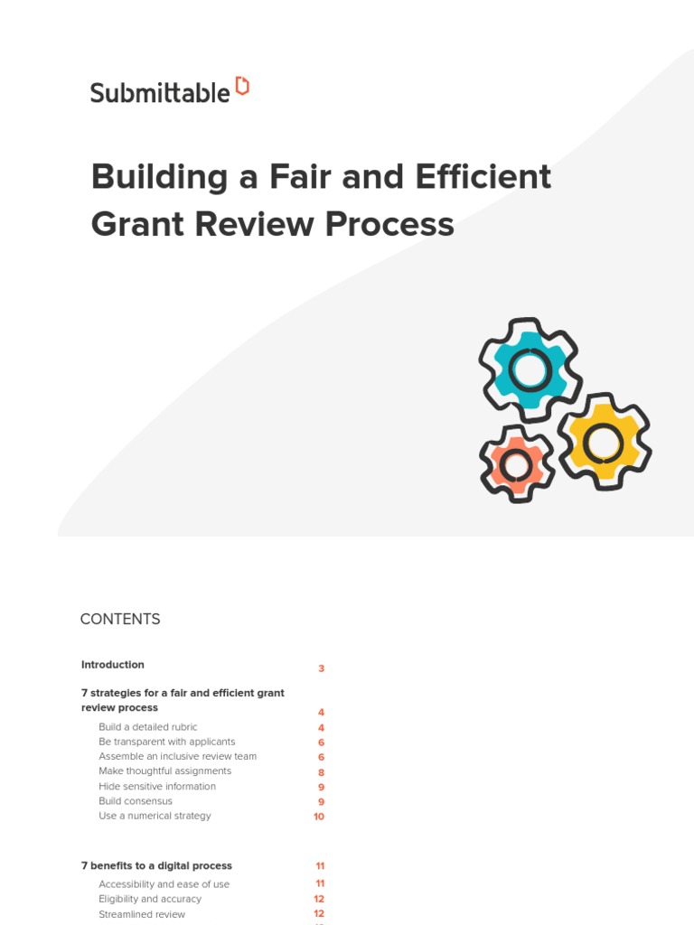 Building A Fair and Efficient Grant Review Process | PDF | Rubric ...