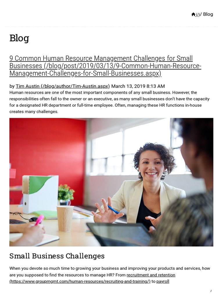 HR Management Challenges for Small Businesses | PDF | Human Resource ...