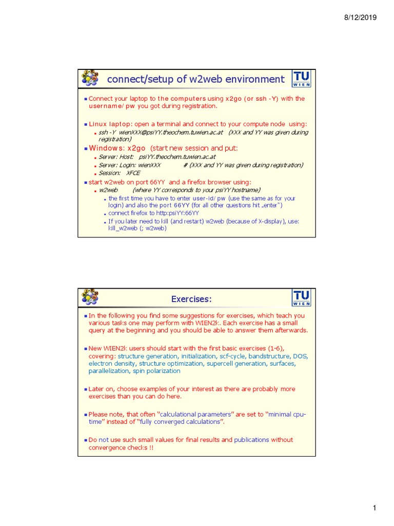 Setting Up and Using w2web for WIEN2k | PDF | Parallel Computing ...