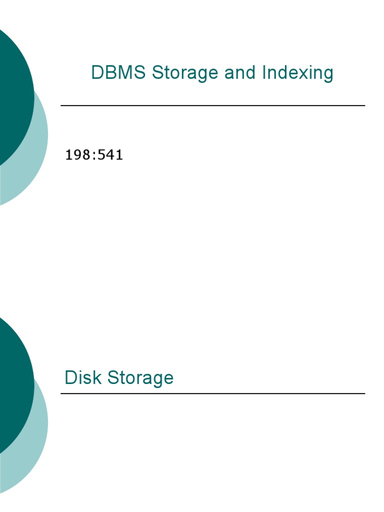 DBMS Storage and Indexing | PDF | Database Index | Computer Data Storage