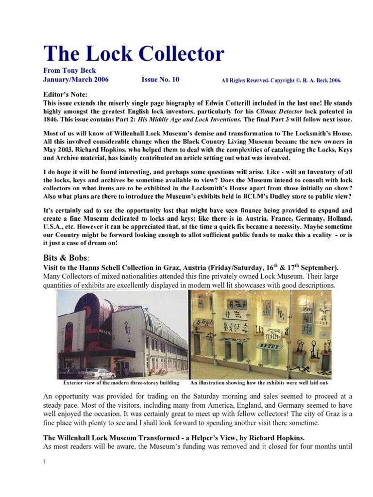 The Lock Collector: Climax Detector His Middle Age and Lock Inventions ...