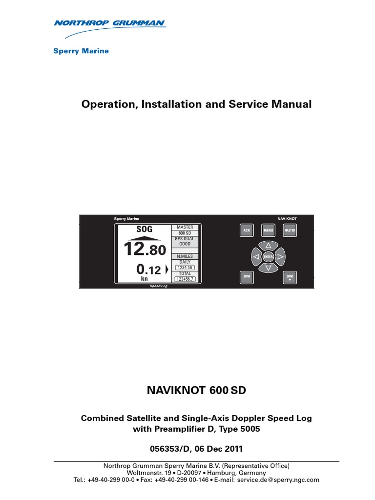 Speery Marine NAVIKNOT Speed Log 600 | PDF | Global Positioning System ...