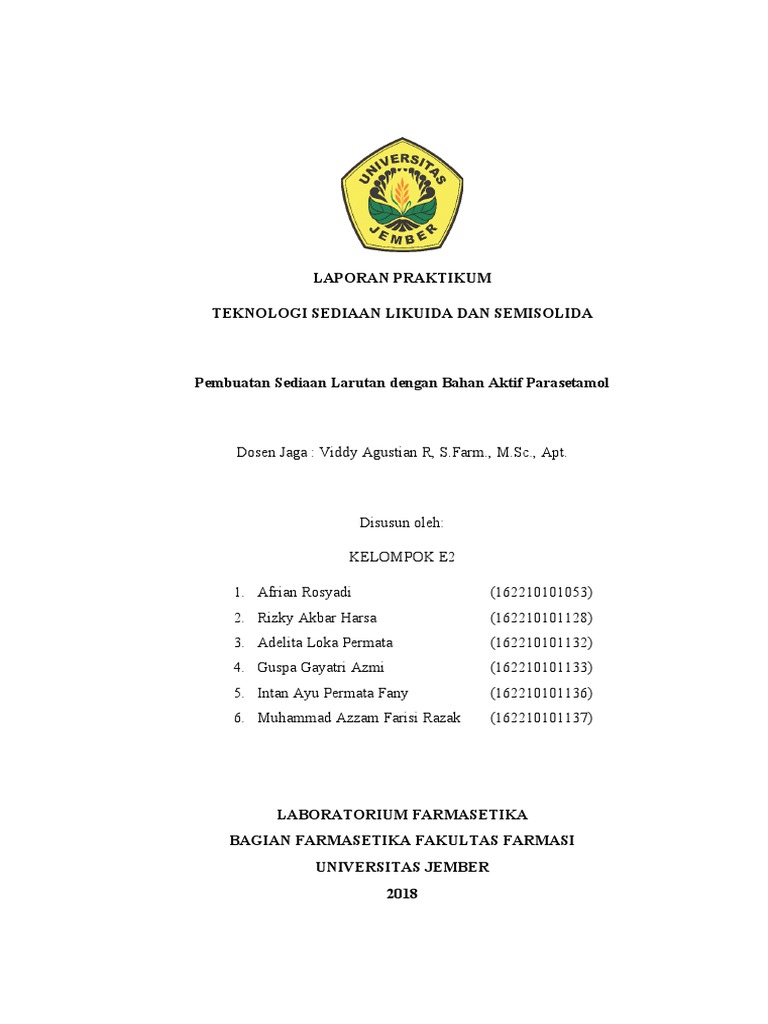 Laporan Praktikum Sirup PCT | PDF