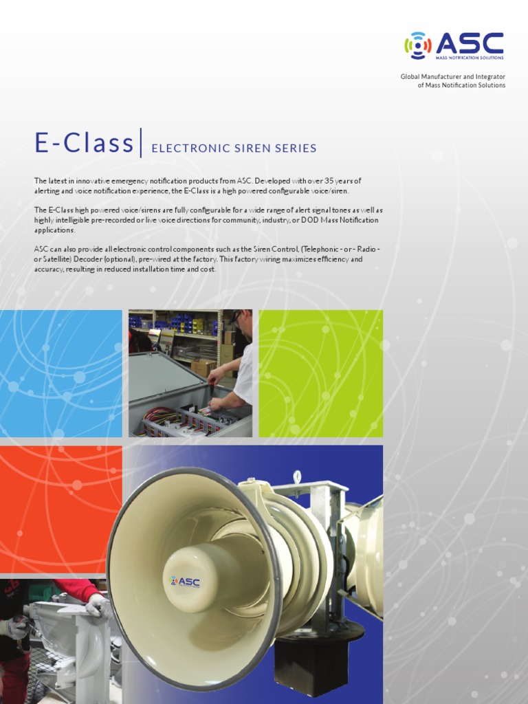 E-Class: Electronic Siren Series | Descargar gratis PDF | Electricity | Telecommunications