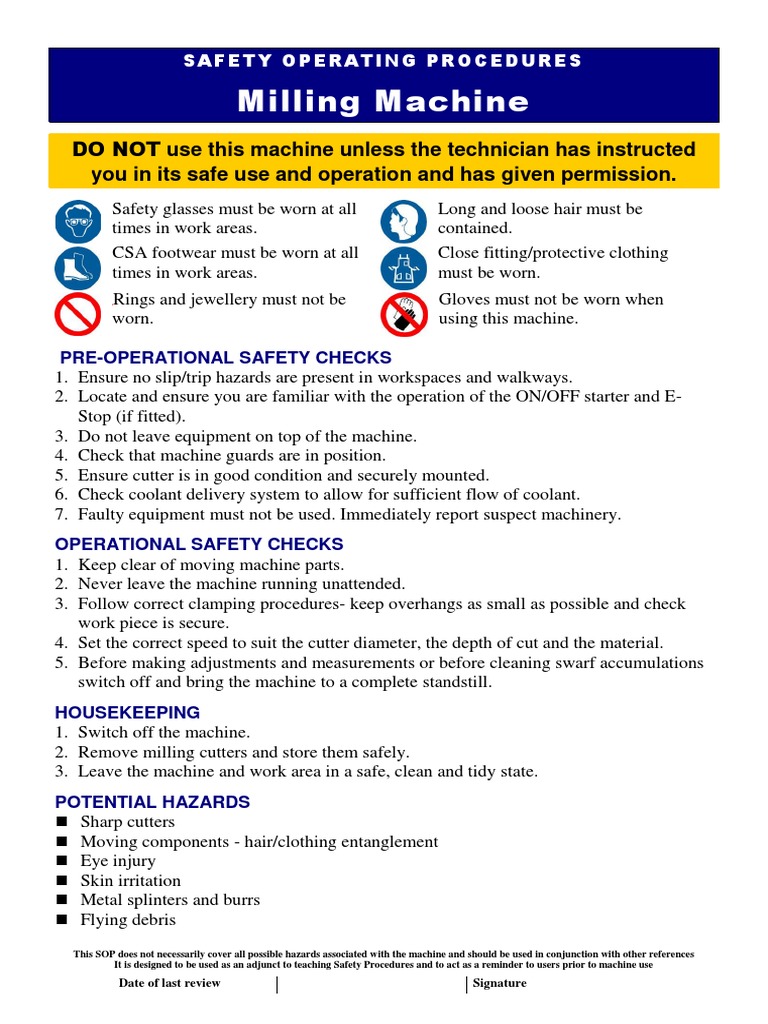 Milling Machine | PDF | Personal Protective Equipment | Equipment
