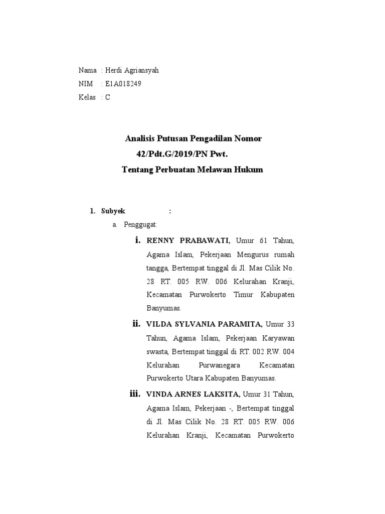 ANALISIS PUTUSAN PENGADILAN | PDF
