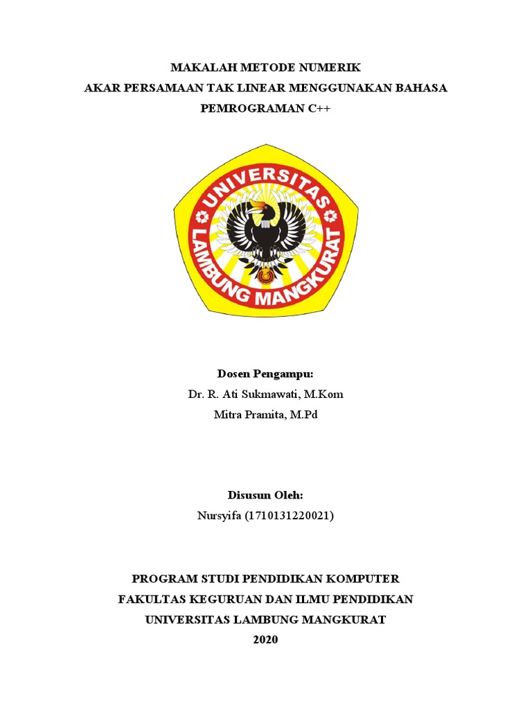 Metnum C++ | PDF | Metode & Bahan Ajar | Seni