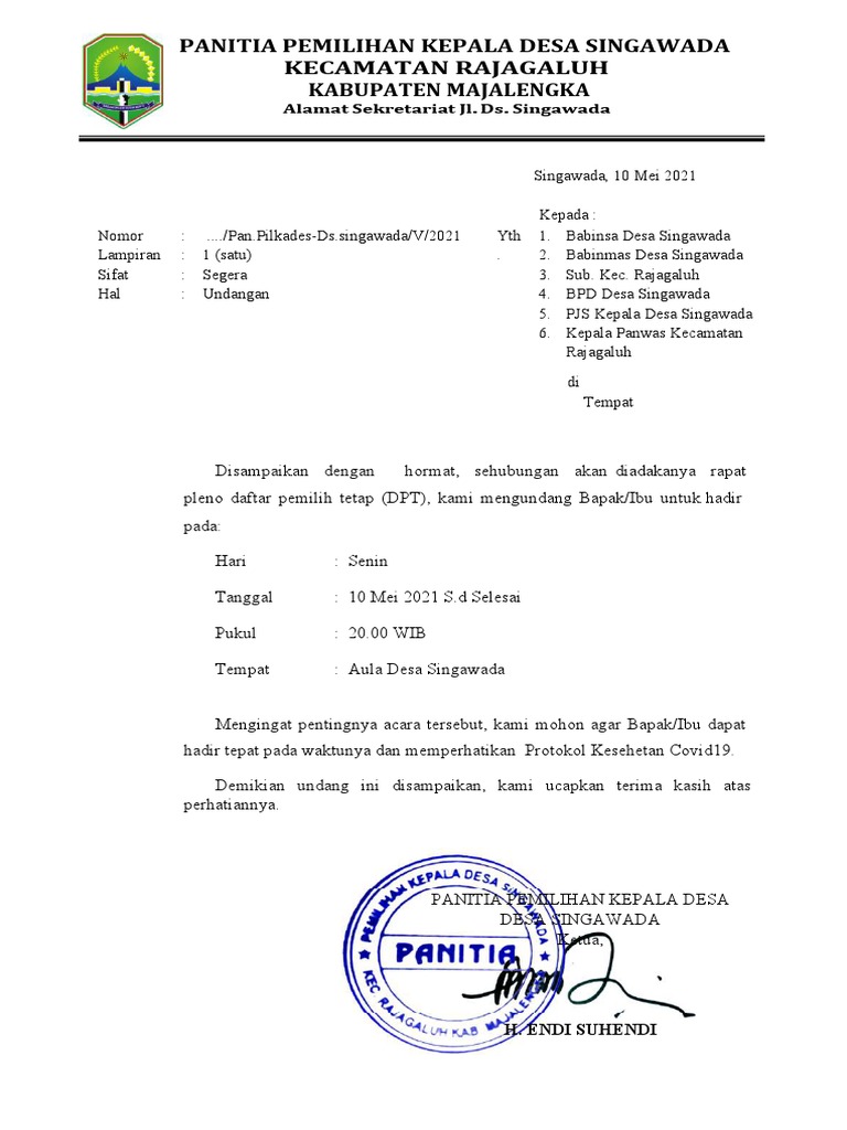 Undangan Rapat Pleno DPT | PDF