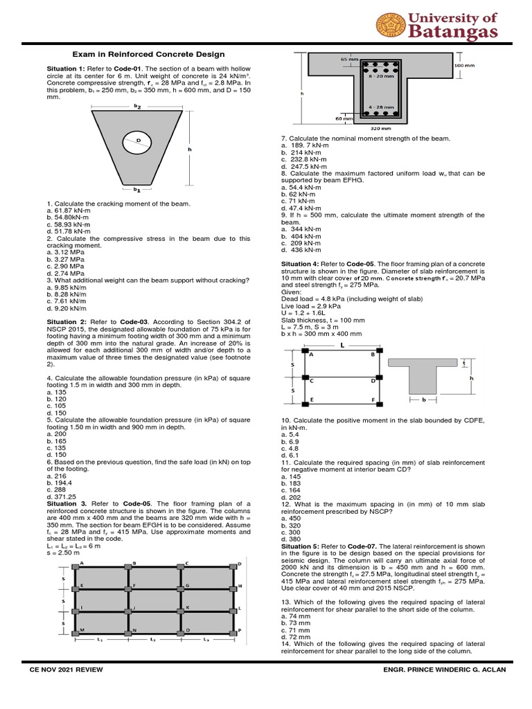 Analysis and Design of Reinforced Concrete Structures: Calculating ...
