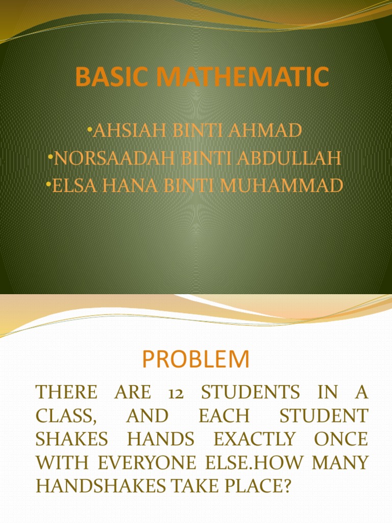 Handshake Combinations for 12 Students | PDF | Language Arts ...