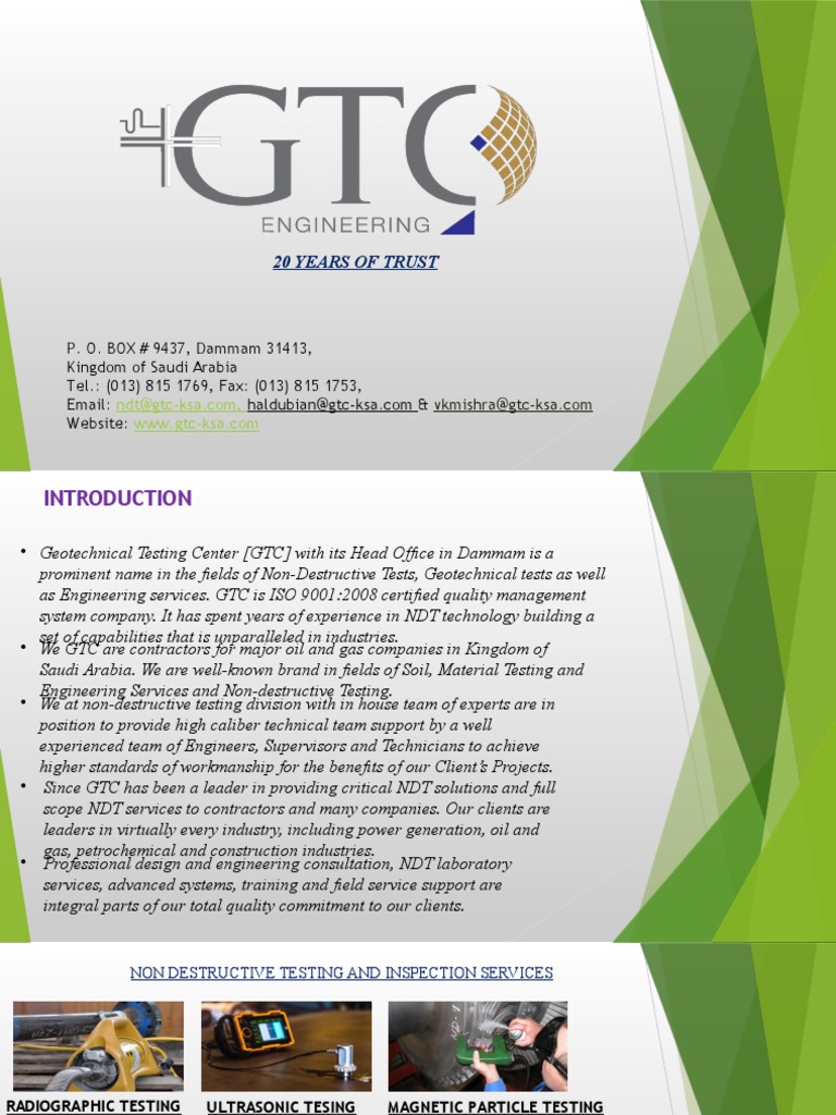 GTC New Profile | PDF | Nondestructive Testing | Industries