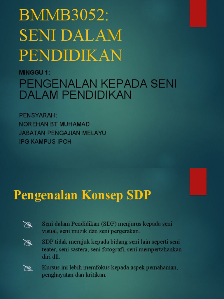 M1 Teori SDP-Pengenalan Kepada Seni Dalam Pendidikan | PDF