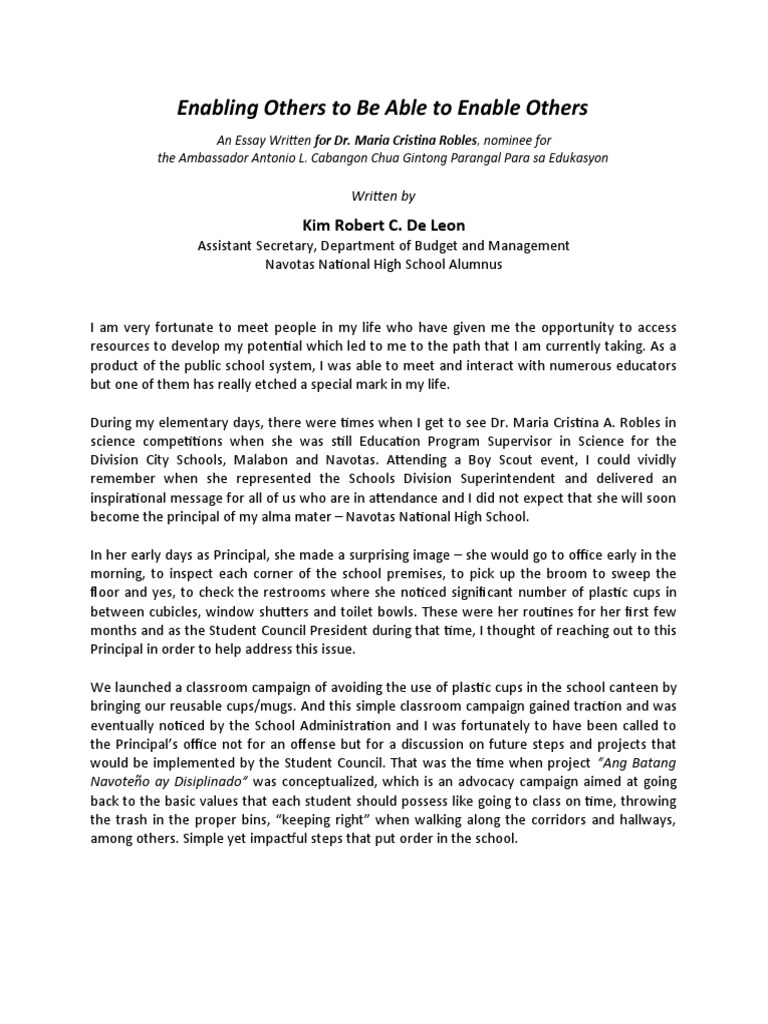 Enabling Others To Be Able To Enable Others: Kim Robert C. de Leon ...