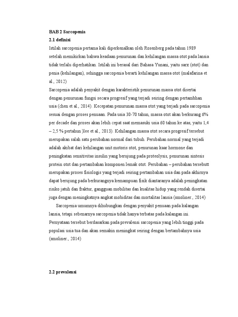 BAB 2 Sarcopenia (AutoRecovered) | PDF | Kesehatan Holistik | Sains ...