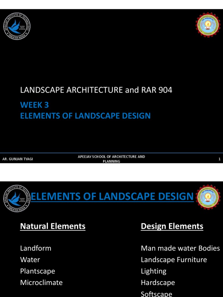 Elements of Landscape Design | PDF | Land Use | Economic Sectors