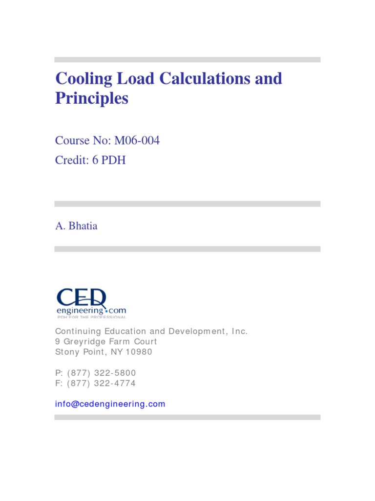Cooling Load Calculations and Principles | PDF | Hvac | Air Conditioning