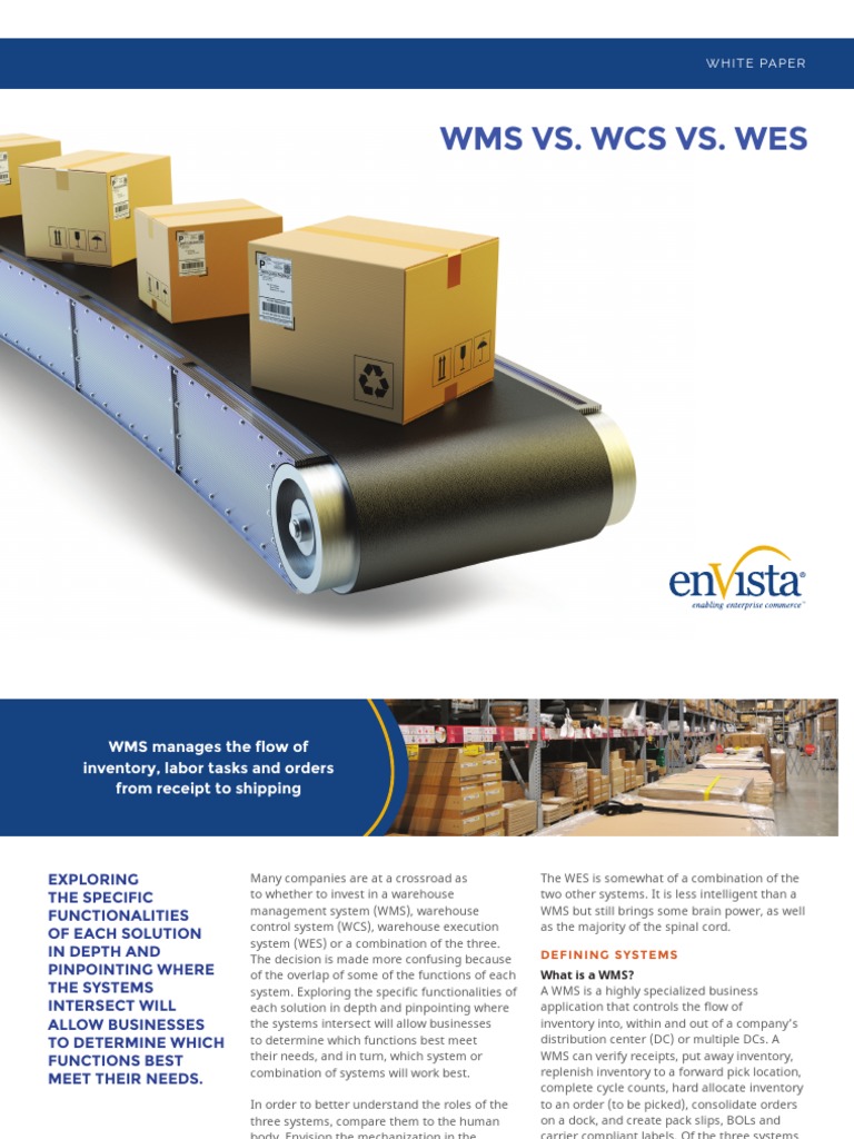 WMS Vs WES Vs WCS | Download Free PDF | Automation | Radio Frequency ...