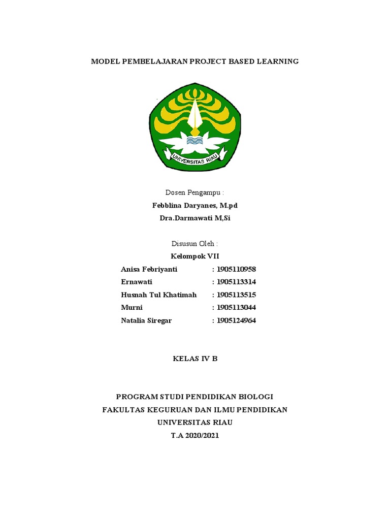 Makalah Model Pembelajaran Project Based Learning | PDF