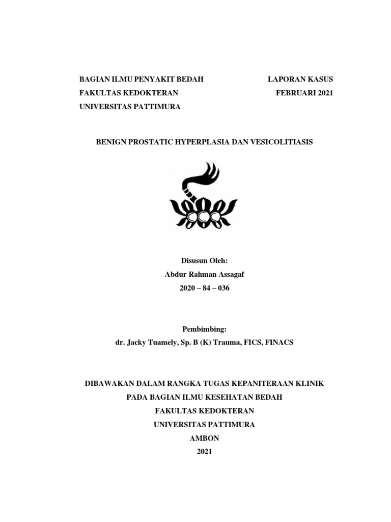 Lapsus BPH Dan Vesikolitiasis | PDF