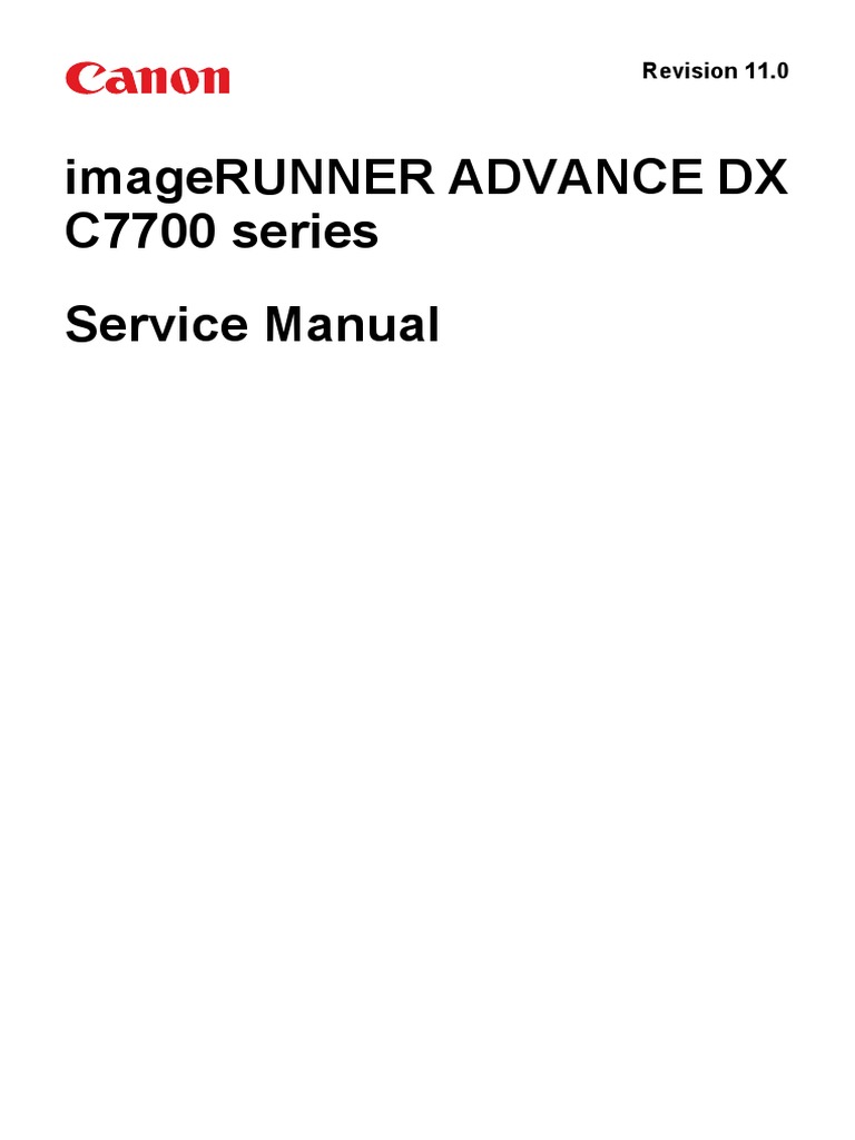 IR-ADV DX C7700 Series Service Manual - en - 11.0 | PDF | Electronic ...