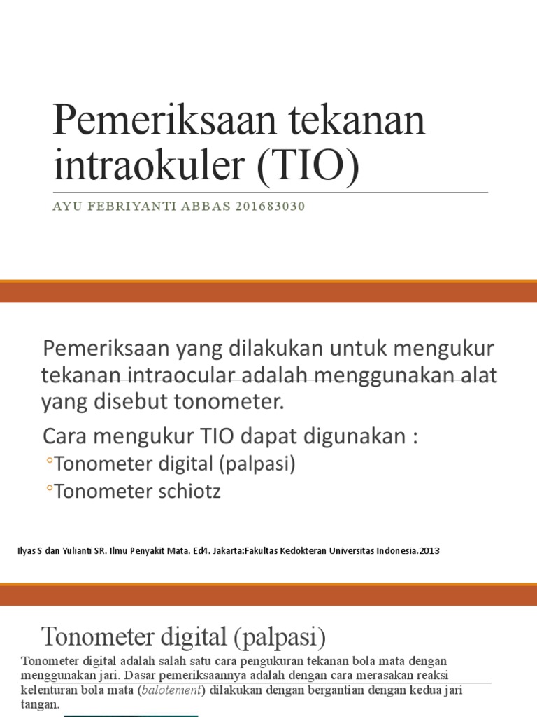 Pemeriksaan Tekanan Intraokuler (TIO) Koas Mata | PDF