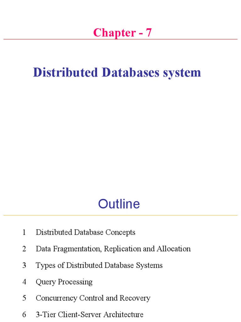 Chapter 7 Distributed Database System Pdf Replication Computing Databases