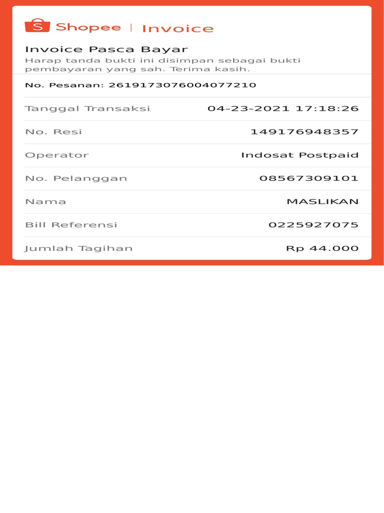 Invoice Pasca Bayar | PDF