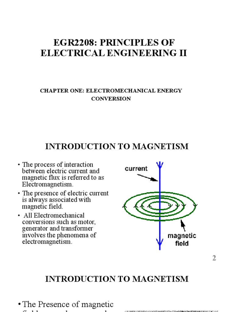 Chapter 1 Electromechanical Energy Conversion-Slides | PDF | Magnetic ...