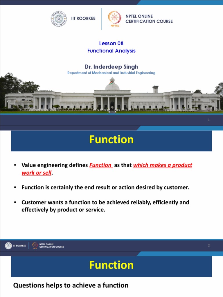 Lesson 08 Functional Analysis: Dr. Inderdeep Singh | PDF | Function ...