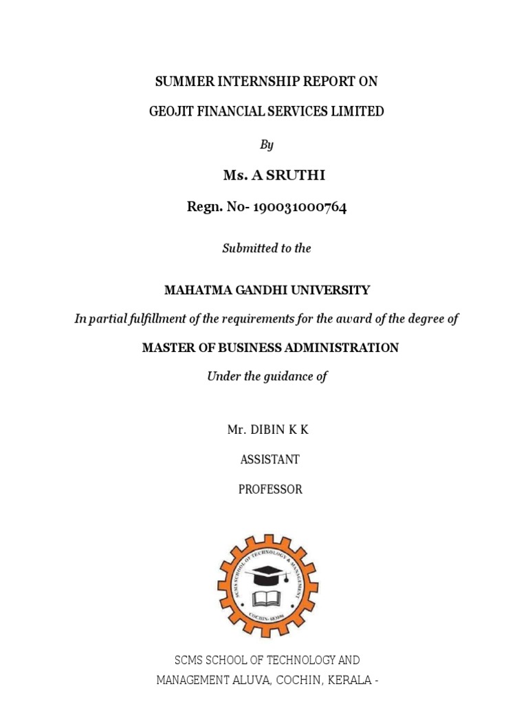 Internship Report | PDF | Financial Markets | Business