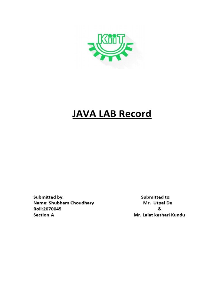 Java Lab Record Pdf Constructor Object Oriented Programming Programming 5347