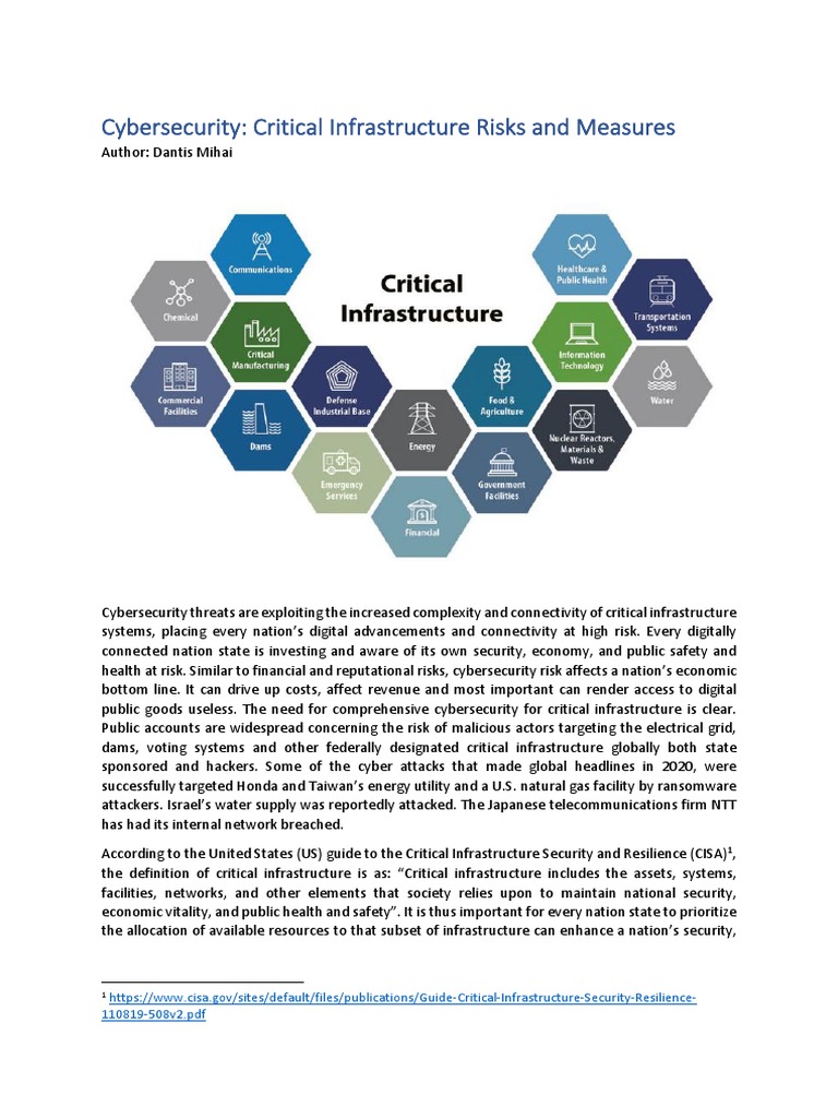 Cybersecurity - Critical Infrastructure - Risks | PDF | Computer ...