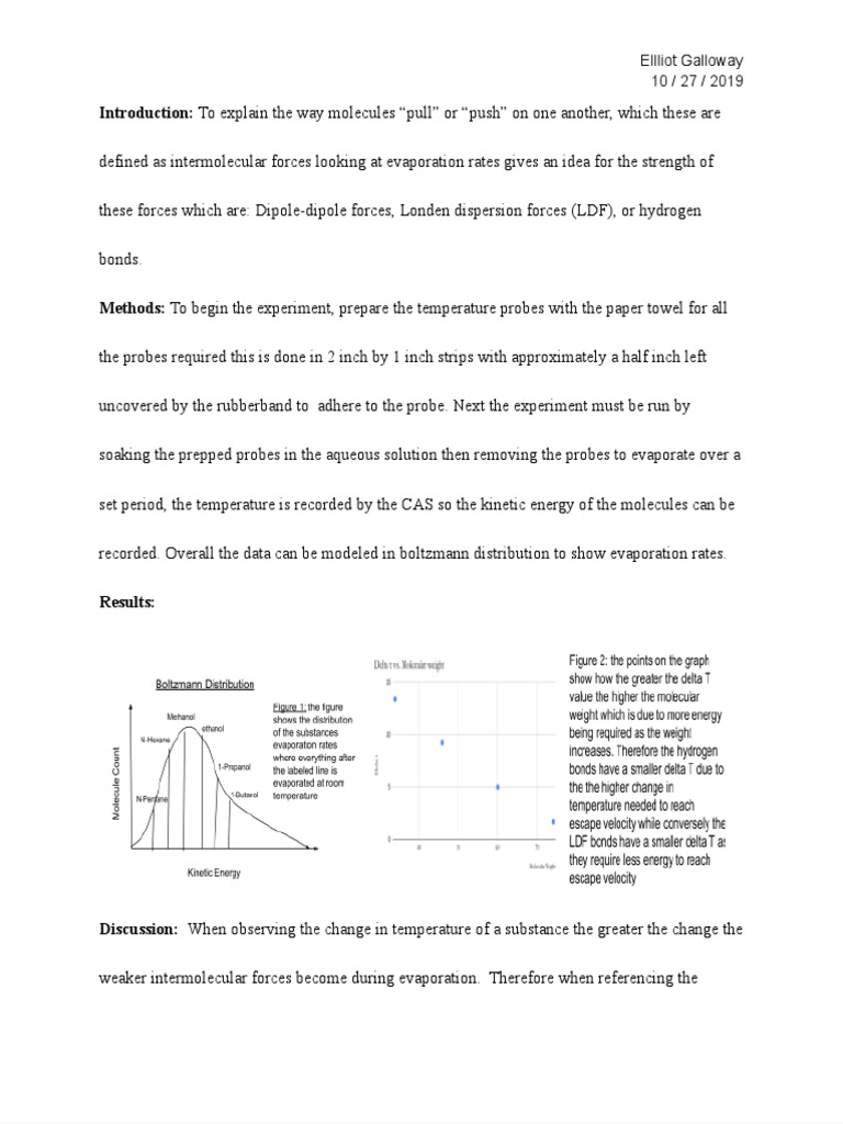 Intermolecular Forces and Evaporation Rates | PDF | Intermolecular ...