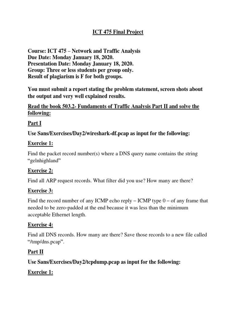 ICT 475 Final Project | PDF | Transmission Control Protocol ...