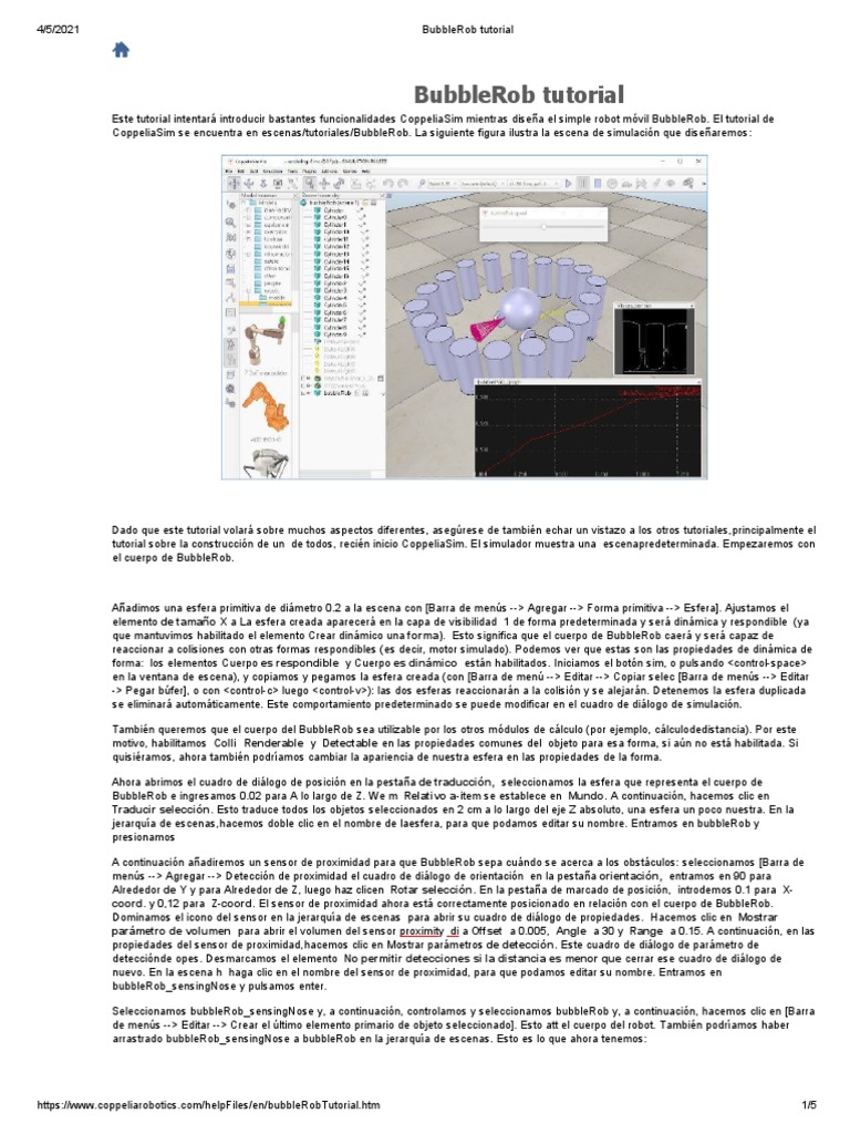 BubbleRob Tutorial Traducido | PDF | Lenguaje de escritura | Simulación