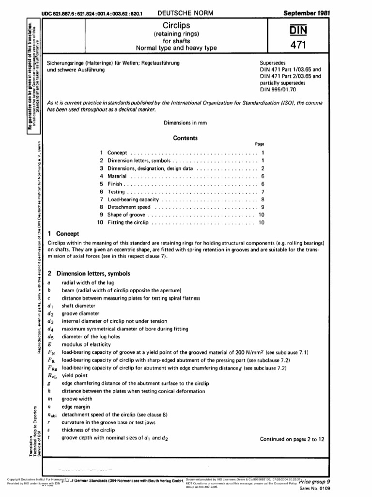 DIN 471-Vskočniki Zunanji | PDF | Fracture | Screw