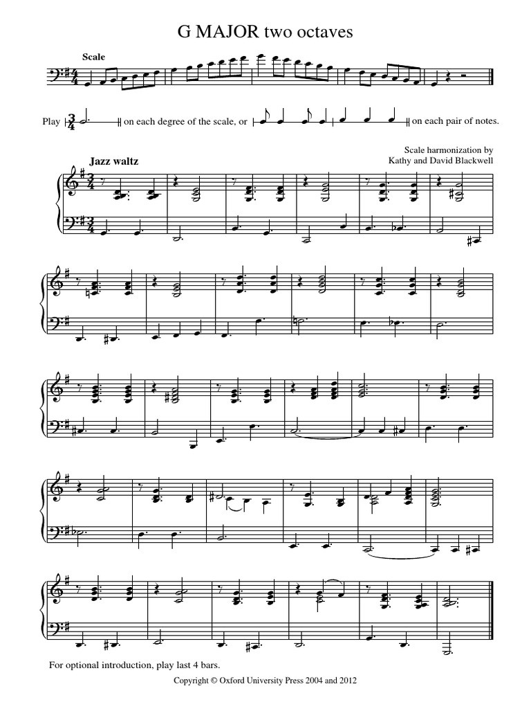 Cello G Major Scale Two Octaves Piano | PDF | Classical Music | Pitch ...