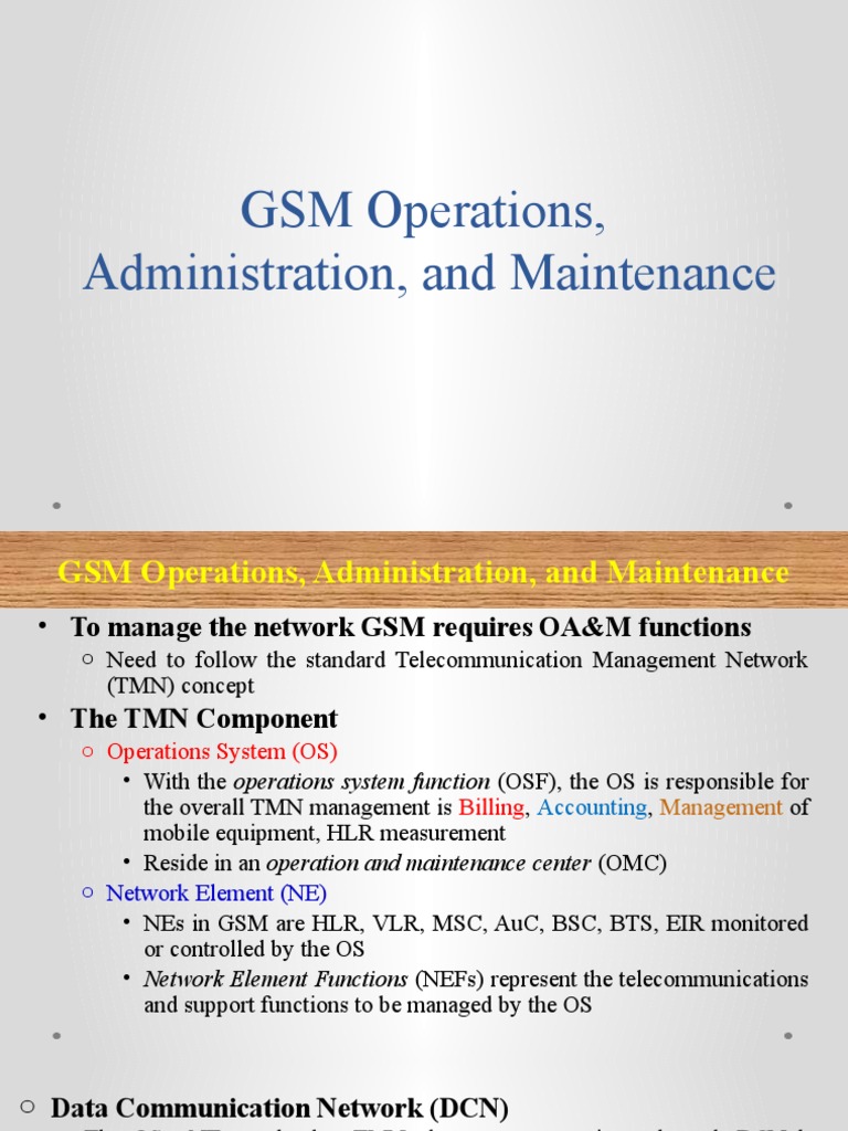GSM Operations, Administration, and Maintenance | PDF ...