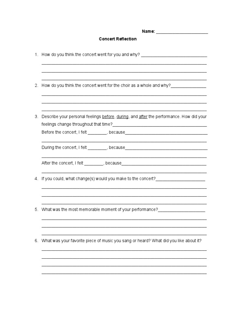 Name: - Concert Reflection | PDF