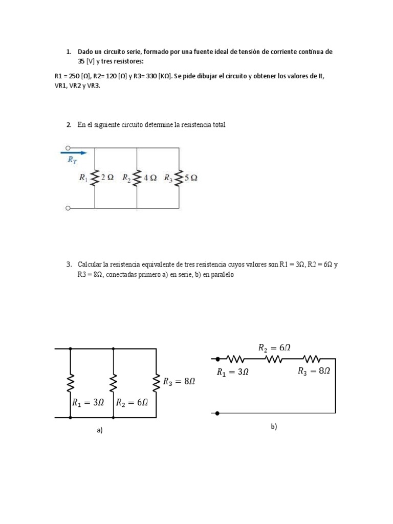 Ejercicios Circuitos 1 | PDF