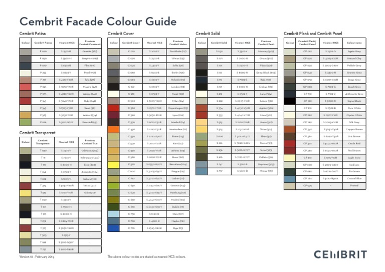 Cembrit Facade Colour Guide | PDF | Astronomical Objects | Planets Of ...