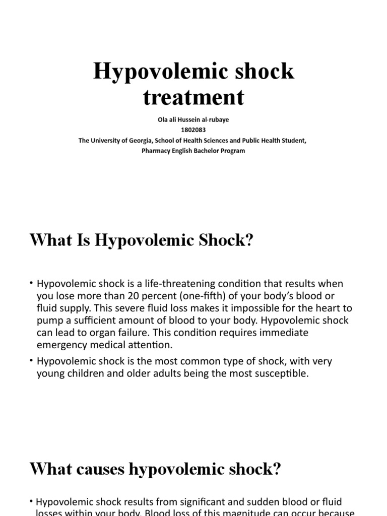 Hypovolemic Shock PPT Ed | PDF | Shock (Circulatory) | Bleeding