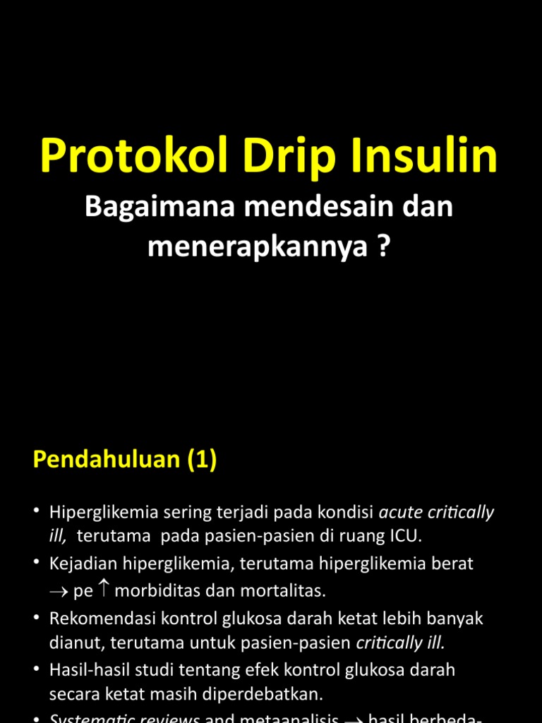 Protokol Drip Insulin untuk Hiperglikemia | PDF | Kesehatan Holistik