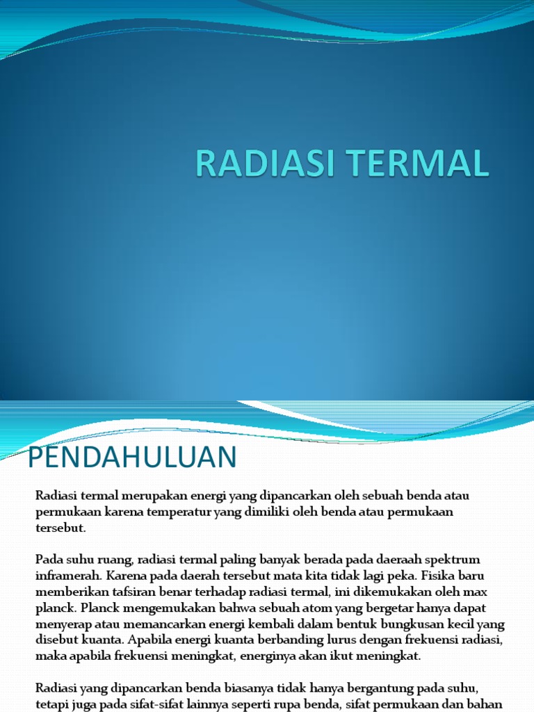 01 Radiasi Termal | PDF | Sains & Matematika | Dewasa Muda