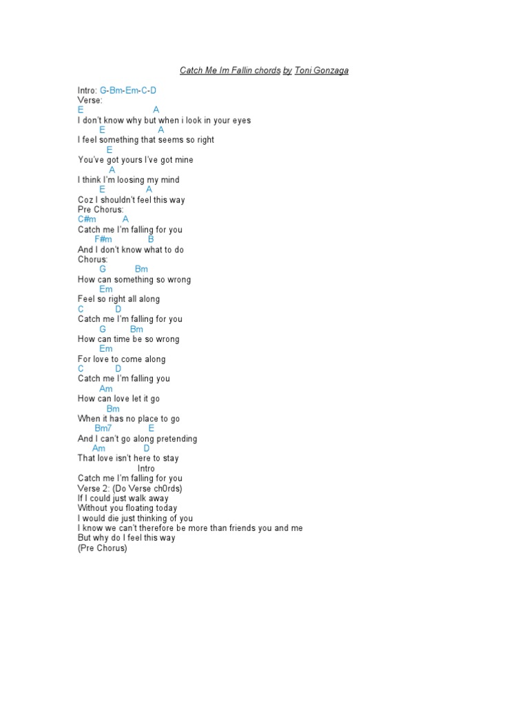 Catch Me Guitar Chords