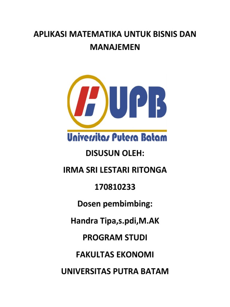 APLIKASI MATEMATIKA UNTUK BISNIS DAN MANAJEMEN (Sri) | PDF