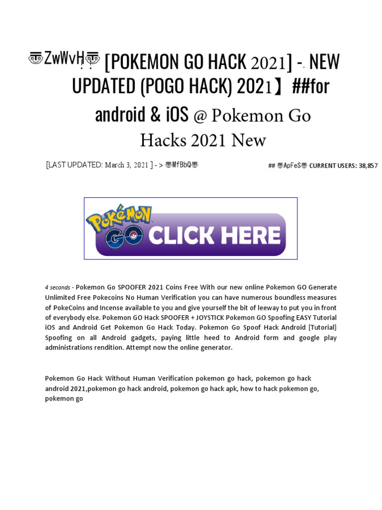 (Pokemon Go Hack 2021) - NEW UPDATED (POGO HACK) 2021】##for android ...