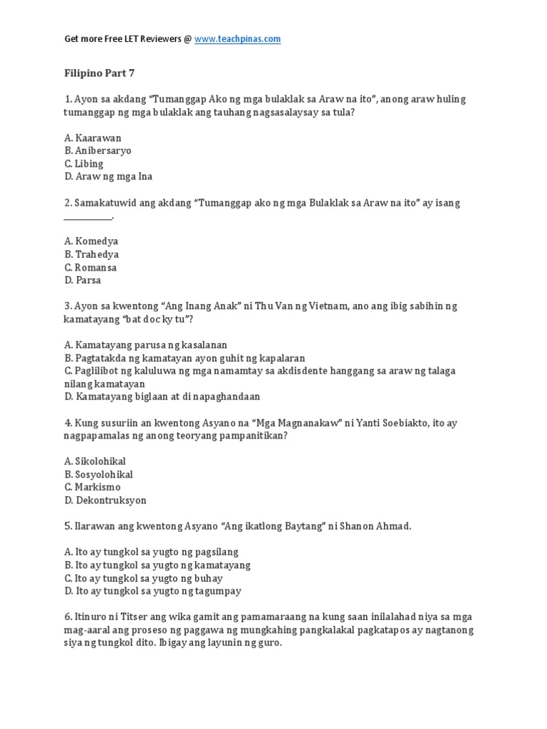 Filipino Major 7 | PDF