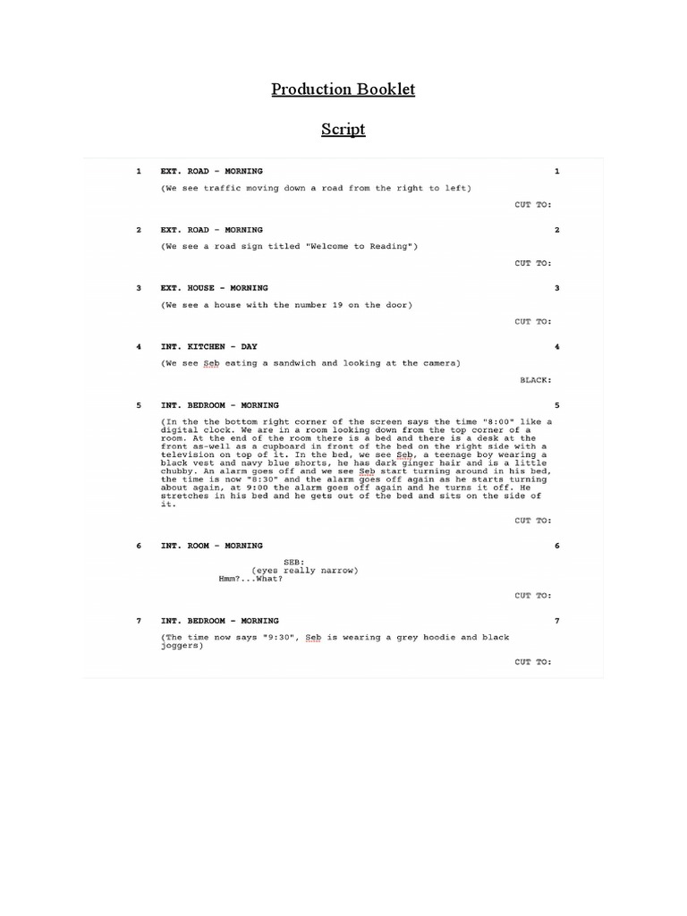 Pre Production Booklet | PDF